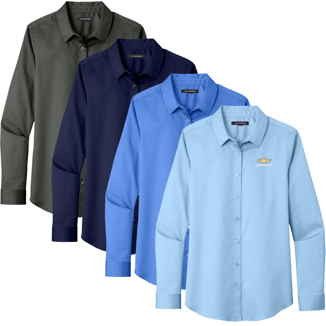 Ladies Chevy Bowtie Superpro React Long Sleeve Work Shirt Polo | Truck Store Online