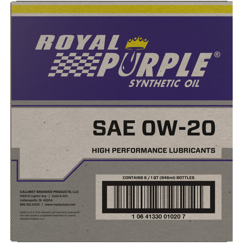 Royal Purple Premium Synthetic High Performance Multi-Grade 0W-20 Moto